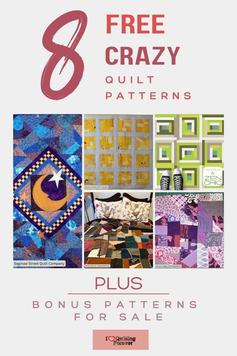 Top 8 Free Crazy Quilt Patterns (+4 Bonus Patterns For Sale) - I Love ...