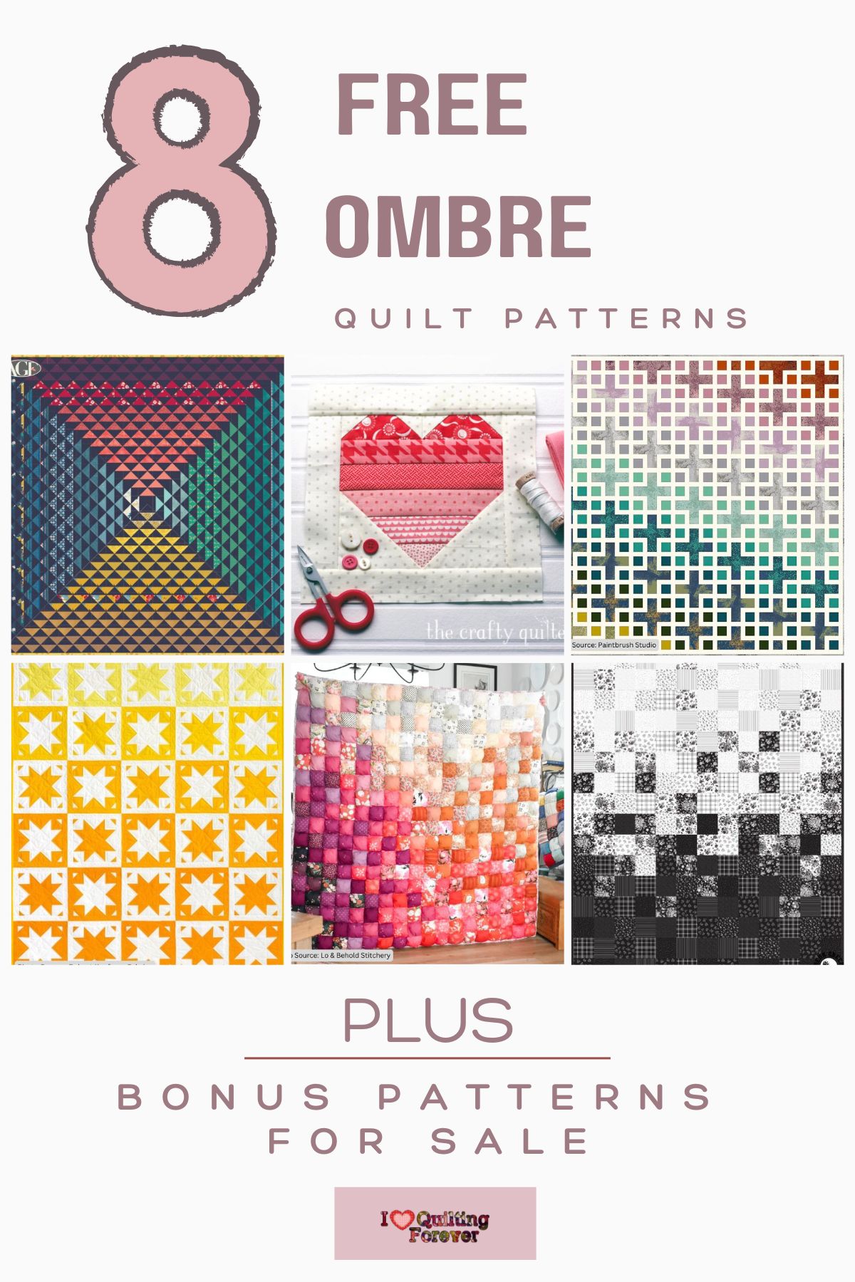 Top 8 Free Ombre Gradient Quilt Patterns (+10 Bonus Patterns For Sale) - I Love Quilting Forever
