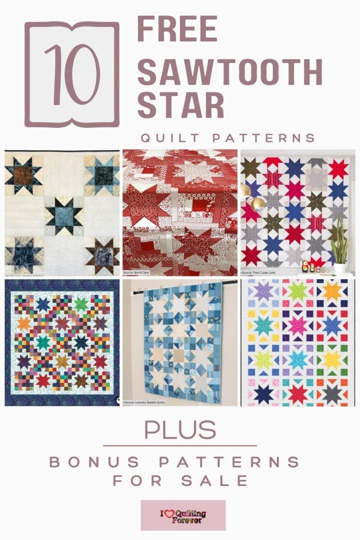 Top 10 Free Sawtooth Star Quilt Patterns (+10 Bonus Patterns For Sale ...