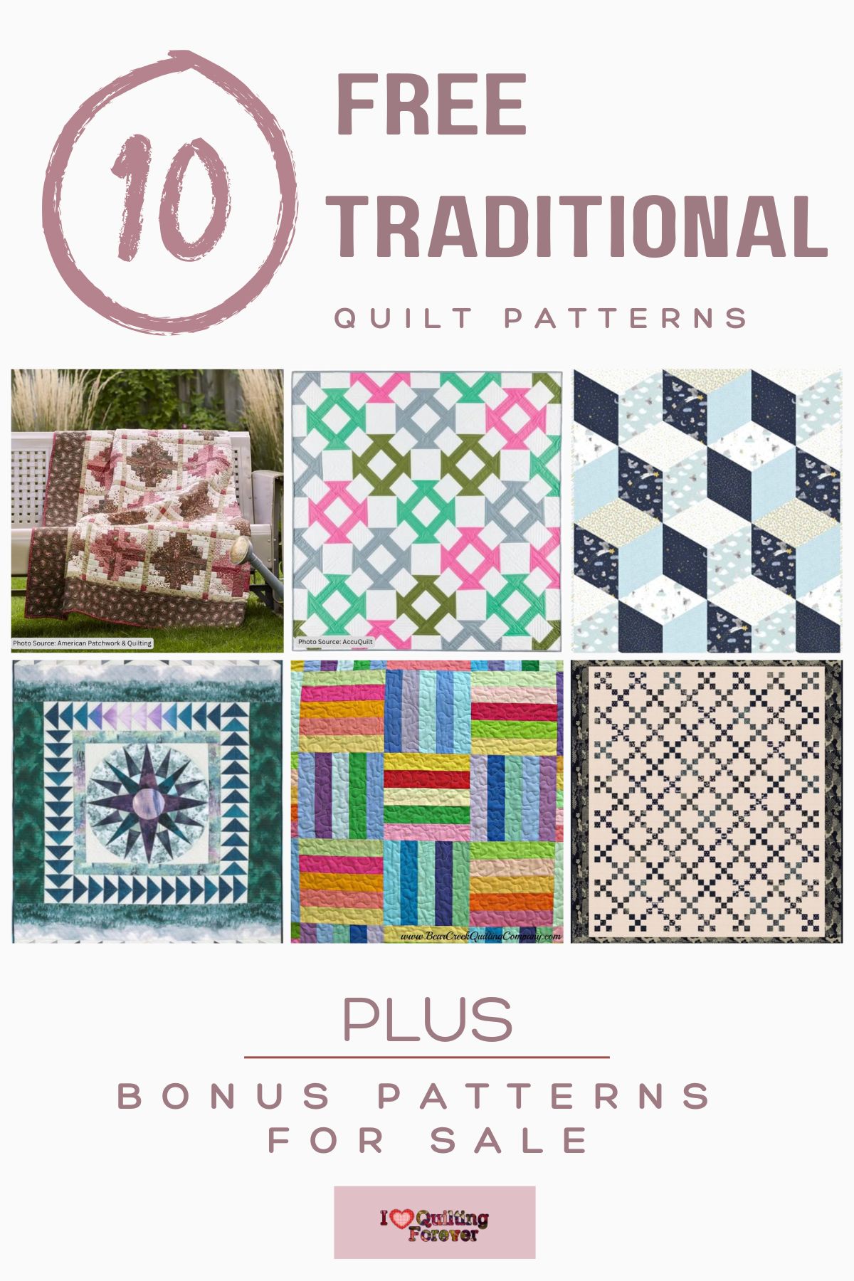 Top 10 Free Traditional Quilt Patterns (+10 Bonus Patterns For Sale ...