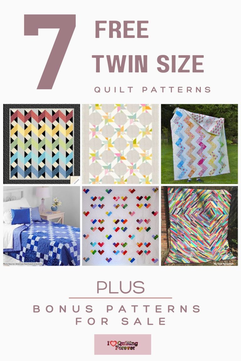 Top 7 Free Twin Size Quilt Patterns (+10 Bonus Patterns For Sale) - I Love Quilting Forever