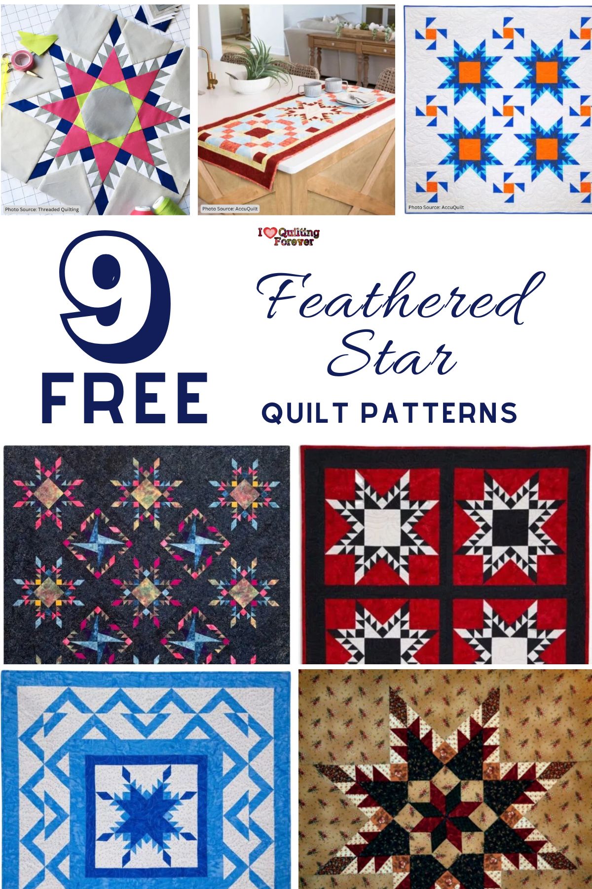 Top 9 Free Feathered Star Quilt Patterns (+8 Bonus Patterns For Sale) - I Love Quilting Forever