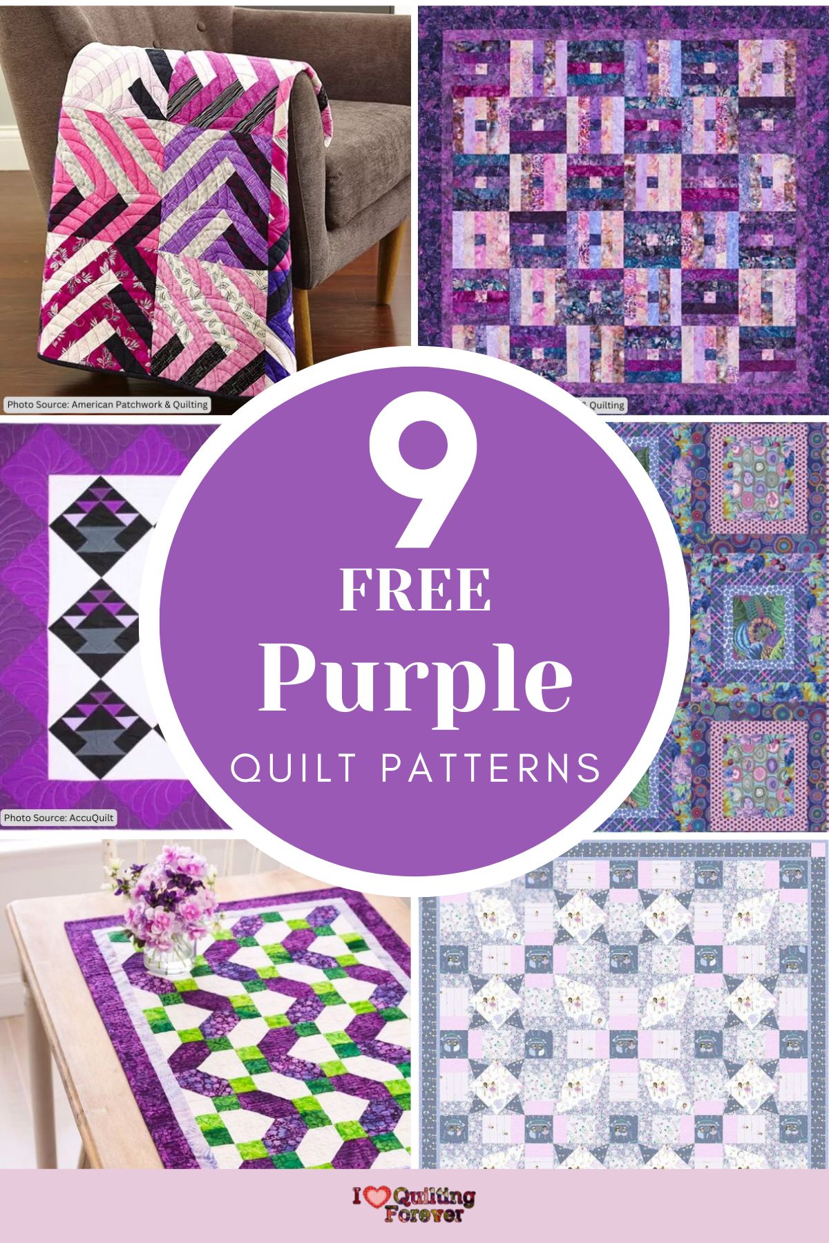 Top 9 Free Purple Quilt Patterns (+8 Bonus Patterns For Sale) - I Love ...