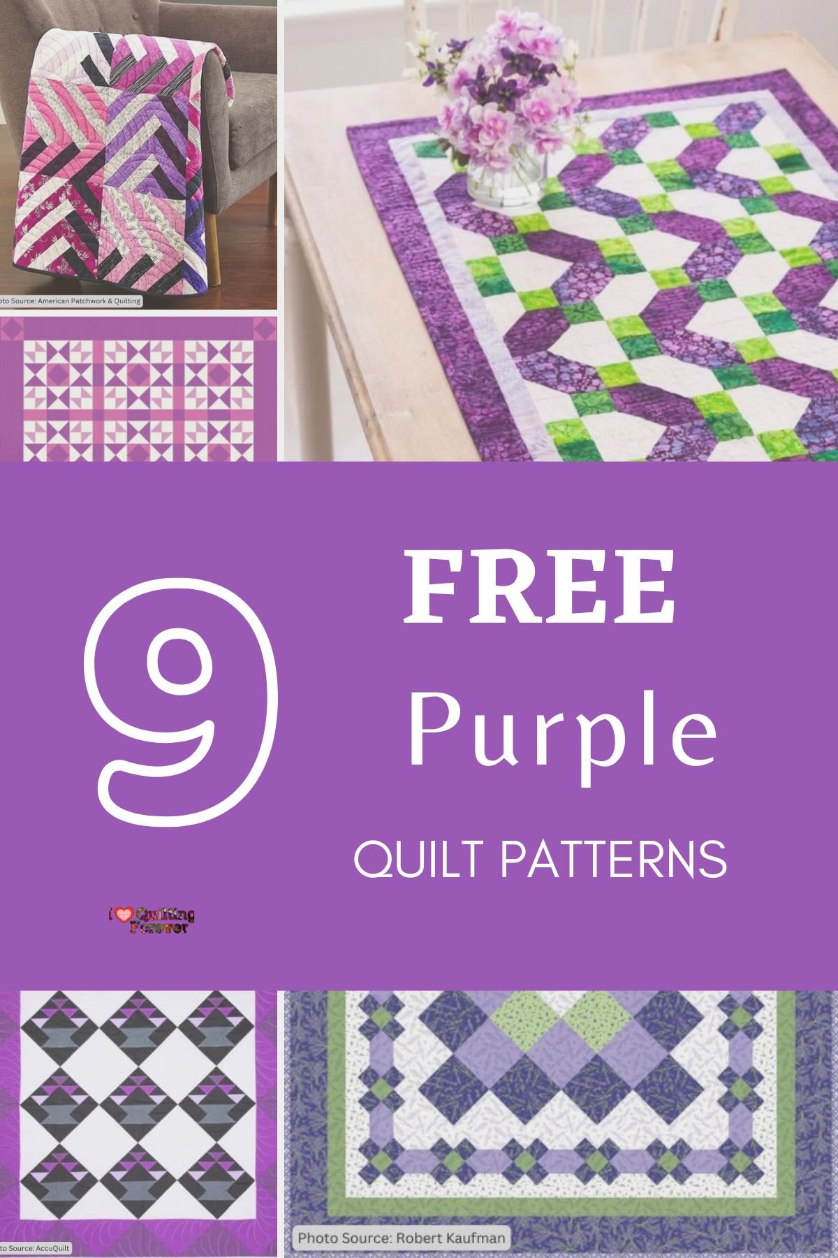 Top 9 Free Purple Quilt Patterns (+8 Bonus Patterns For Sale) - I Love Quilting Forever