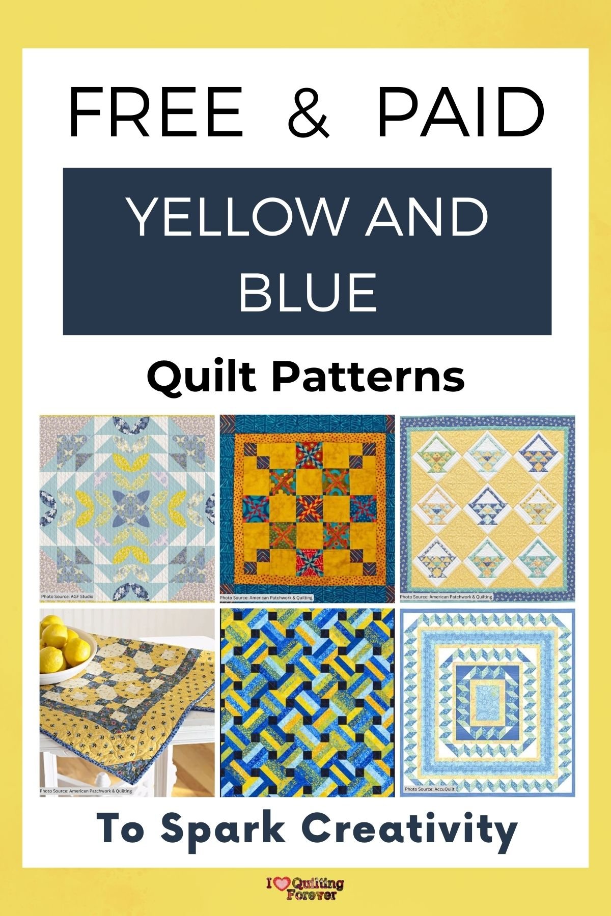 Top 7 Free Yellow and Blue Quilt Patterns (+10 Bonus Patterns For Sale ...