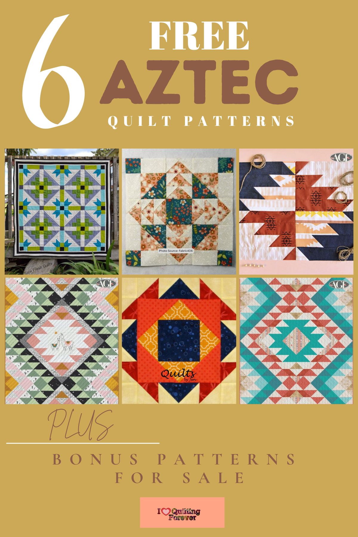 Top 6 Free Aztec Quilt Patterns (+9 Bonus Patterns For Sale) - I Love Quilting Forever