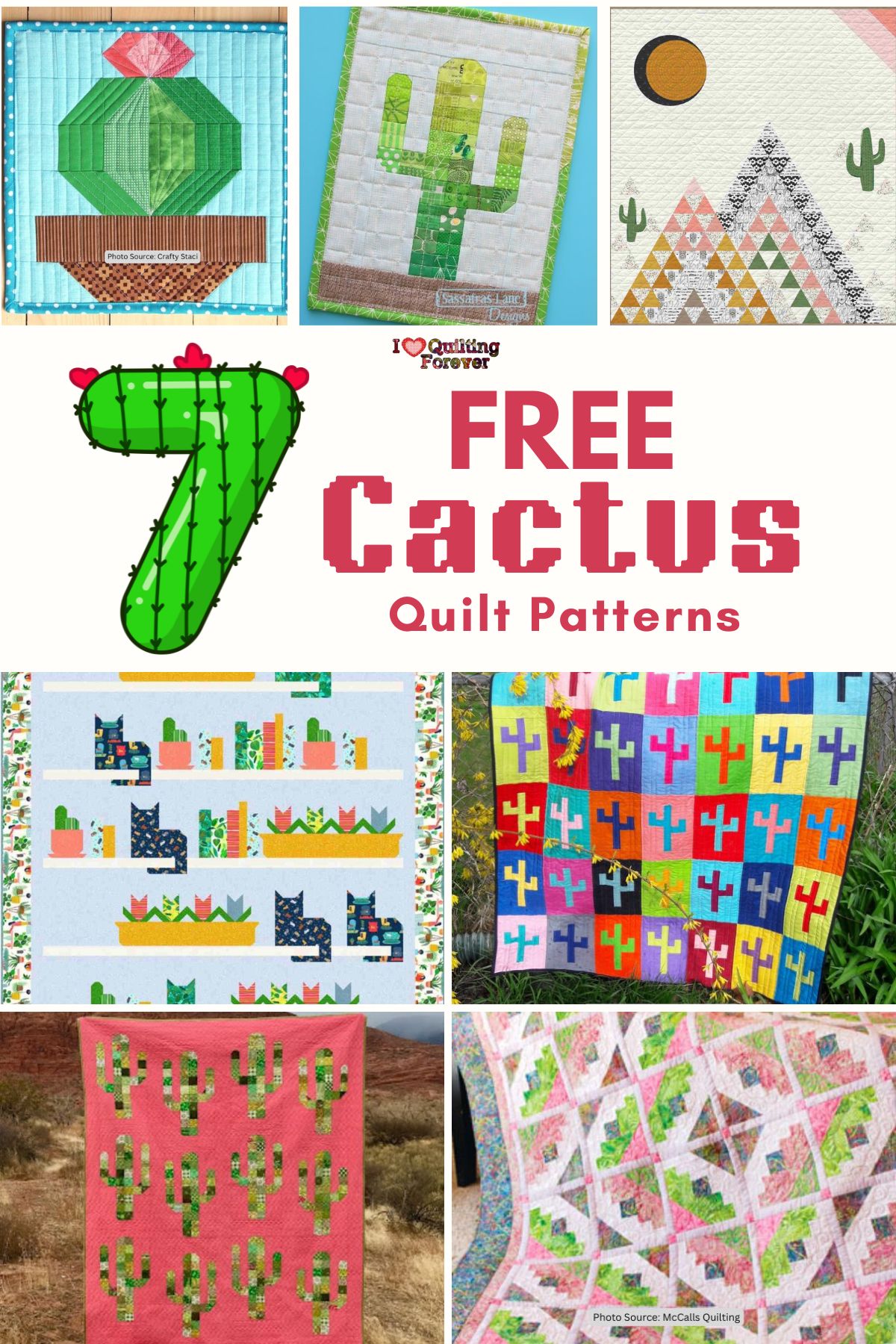 Top 7 Free Cactus Quilt Patterns (+10 Bonus Patterns For Sale) - I Love ...