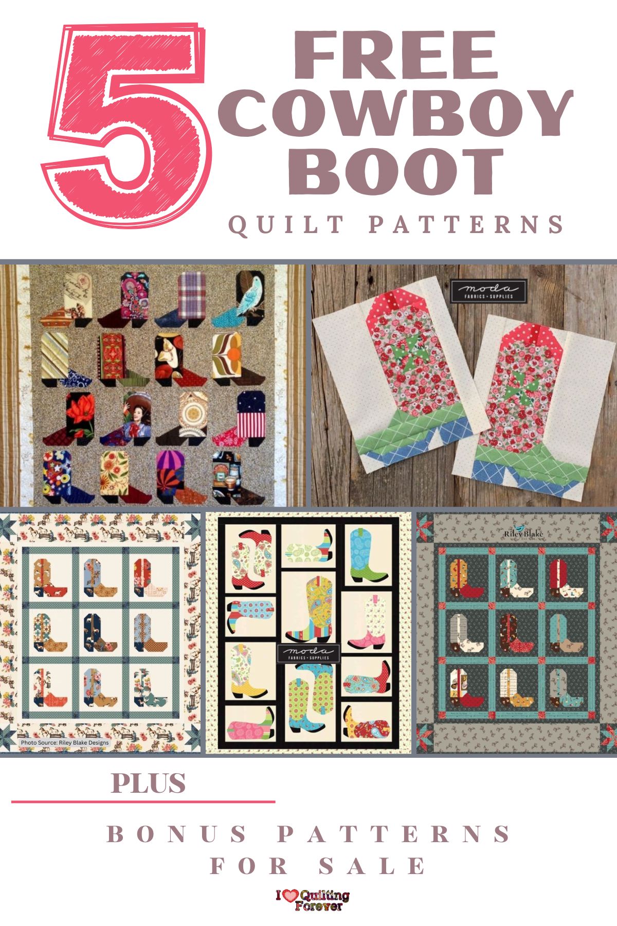 Top 5 Free Cowboy Boot Quilt Patterns (+7 Bonus Patterns For Sale) - I ...