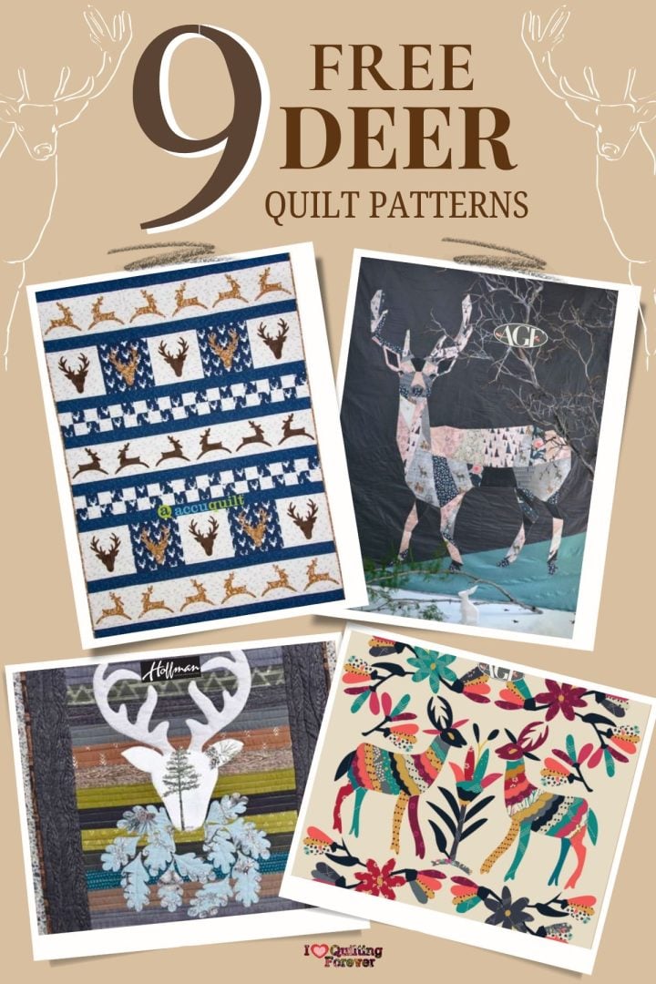 Top 9 Free Deer Quilt Patterns (+10 Bonus Patterns For Sale) - I Love ...