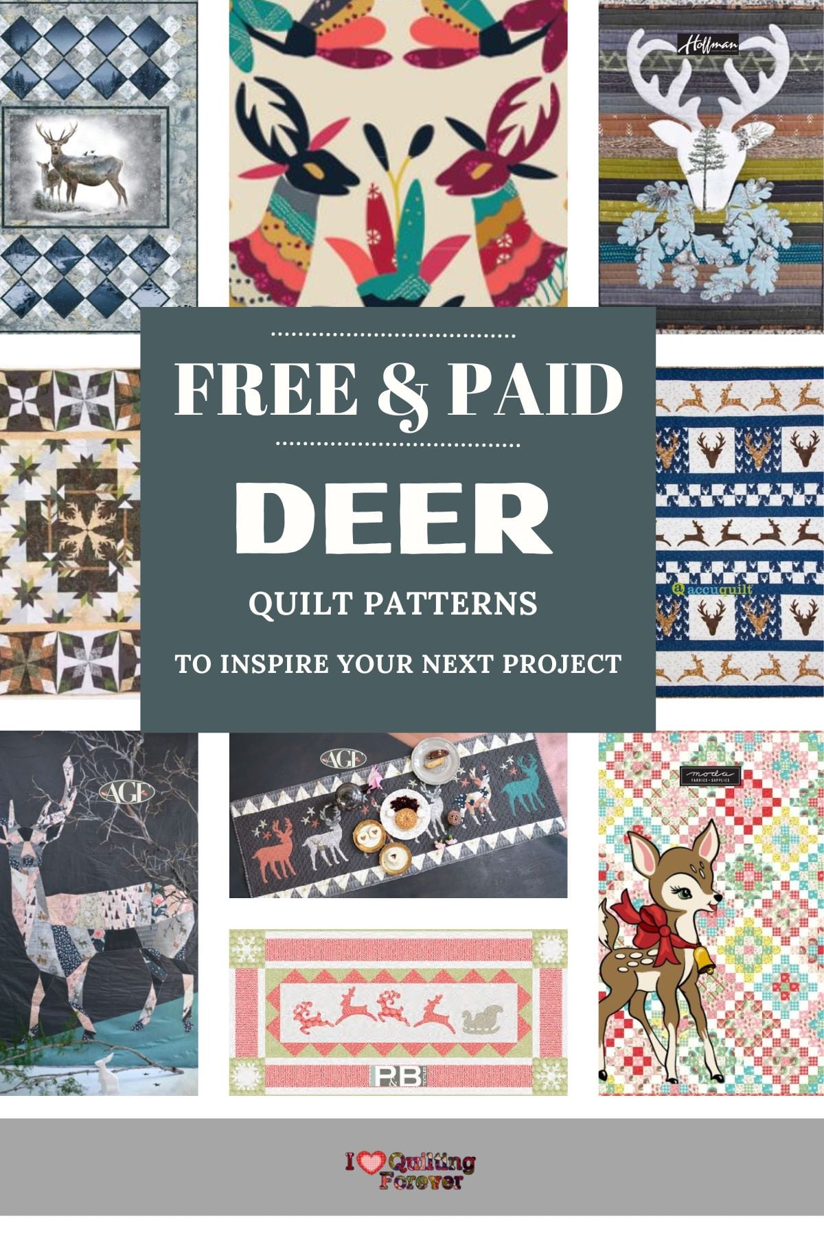Top 9 Free Deer Quilt Patterns (+10 Bonus Patterns For Sale) - I Love ...