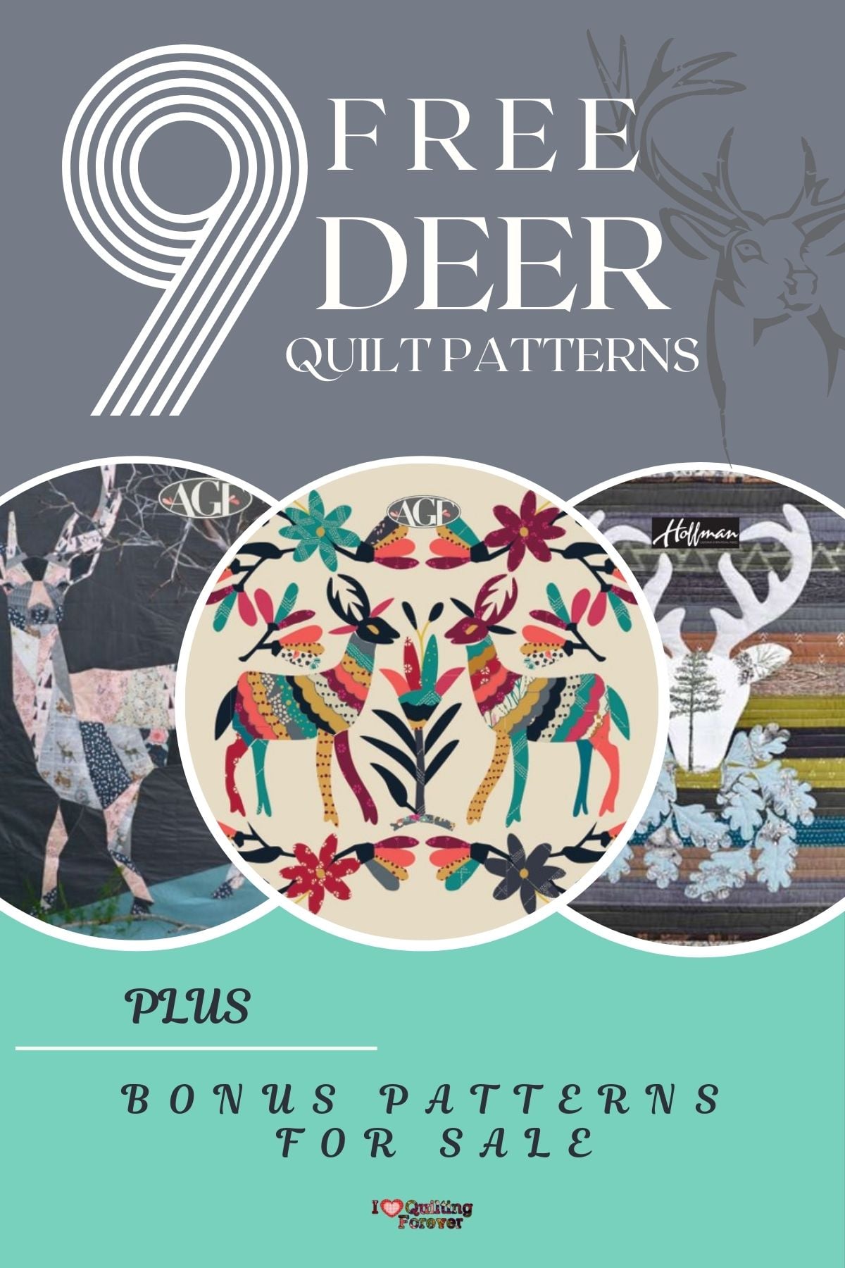 Top 9 Free Deer Quilt Patterns (+10 Bonus Patterns For Sale) - I Love ...