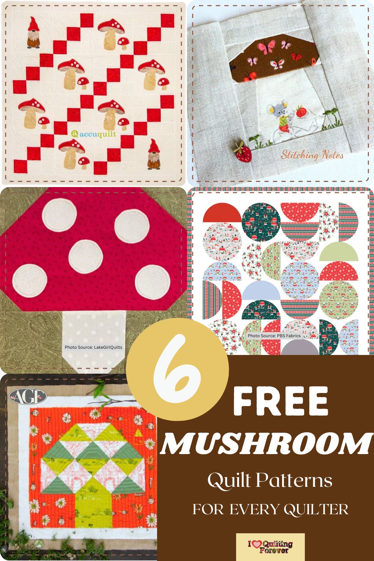 Top 6 Free Mushroom Quilt Patterns (+10 Bonus Patterns For Sale) - I Love Quilting Forever