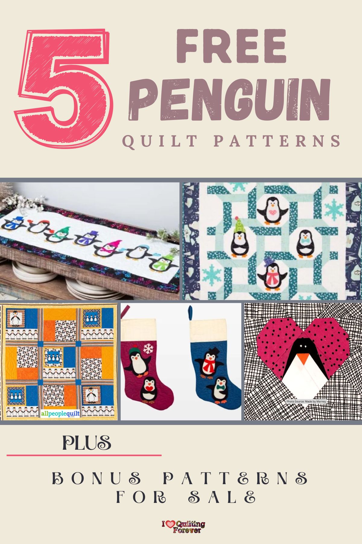 Top 5 Free Penguin Quilt Patterns (+10 Bonus Patterns For Sale) - I Love Quilting Forever