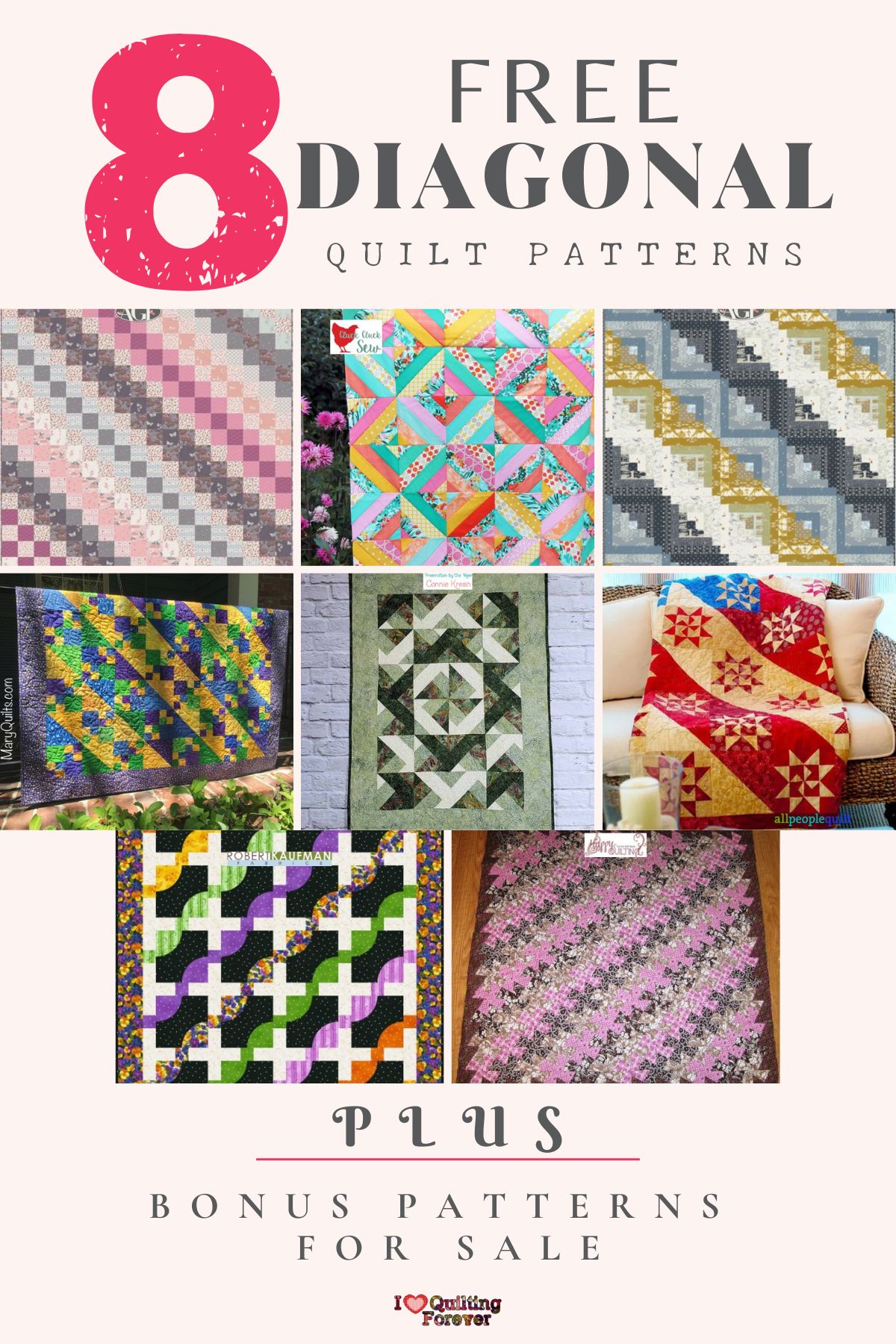 Top 8 Free Diagonal Quilt Patterns (+8 Bonus Patterns For Sale) - I ...