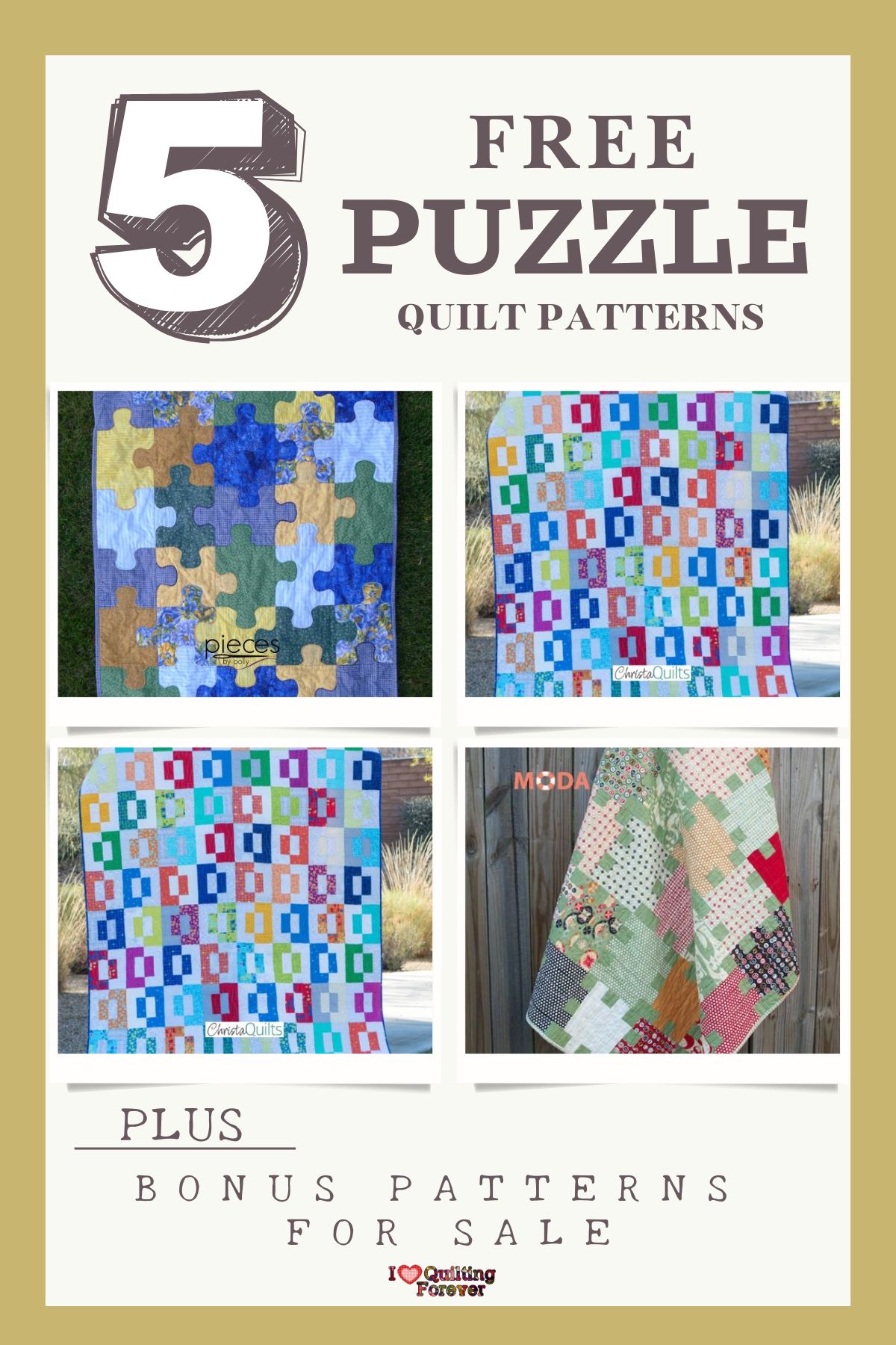 Top 5 Free Puzzle Quilt Patterns (+7 Bonus Patterns For Sale) - I Love ...
