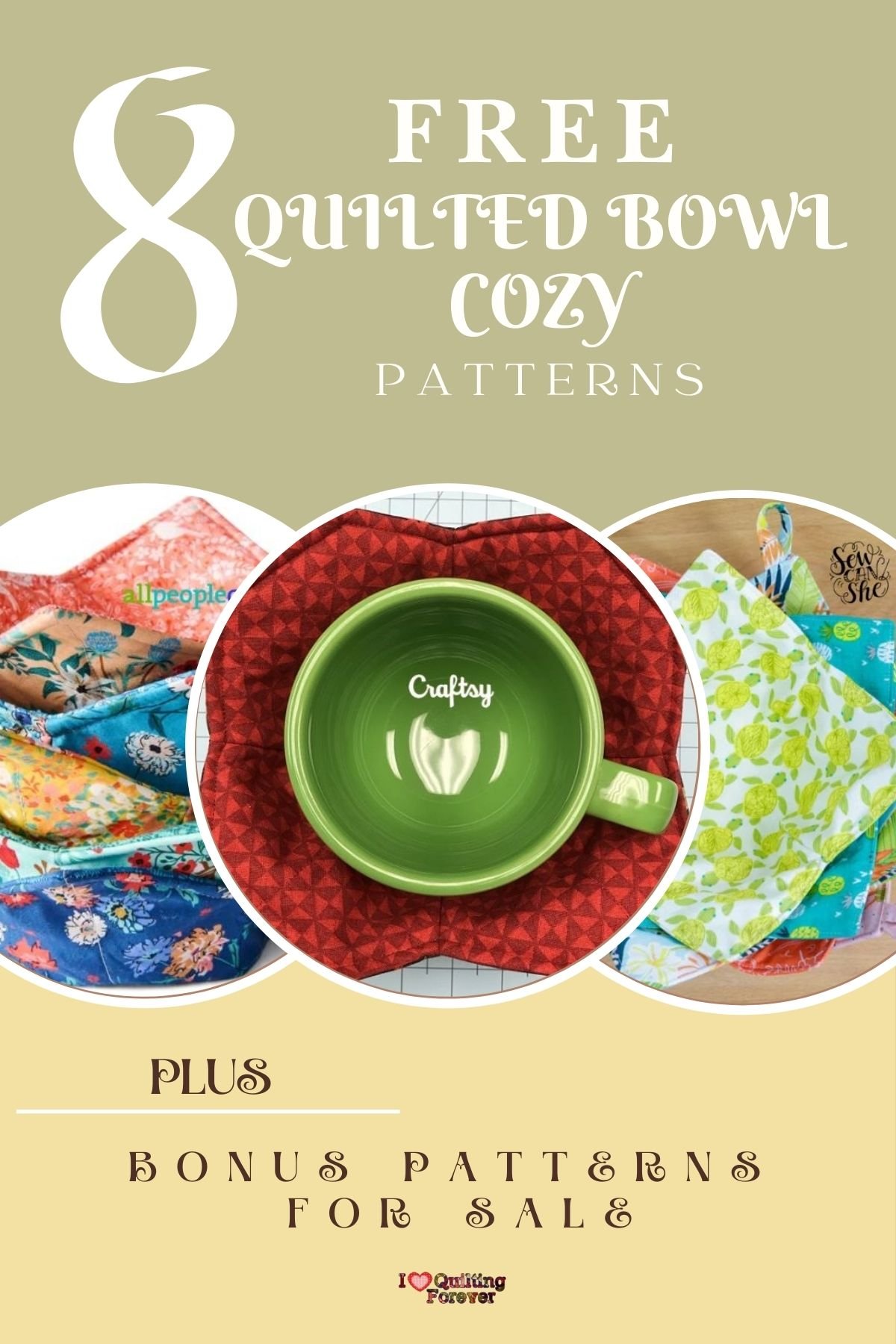 Top 8 Free Quilted Bowl Cozy Patterns (+5 Bonus Patterns For Sale) - I ...
