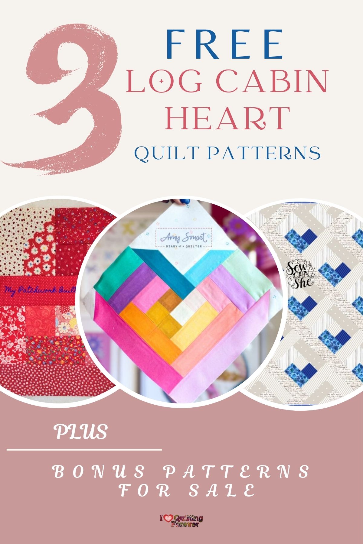 Top 3 Free Log Cabin Heart Quilt Patterns (+9 Bonus Patterns For Sale ...