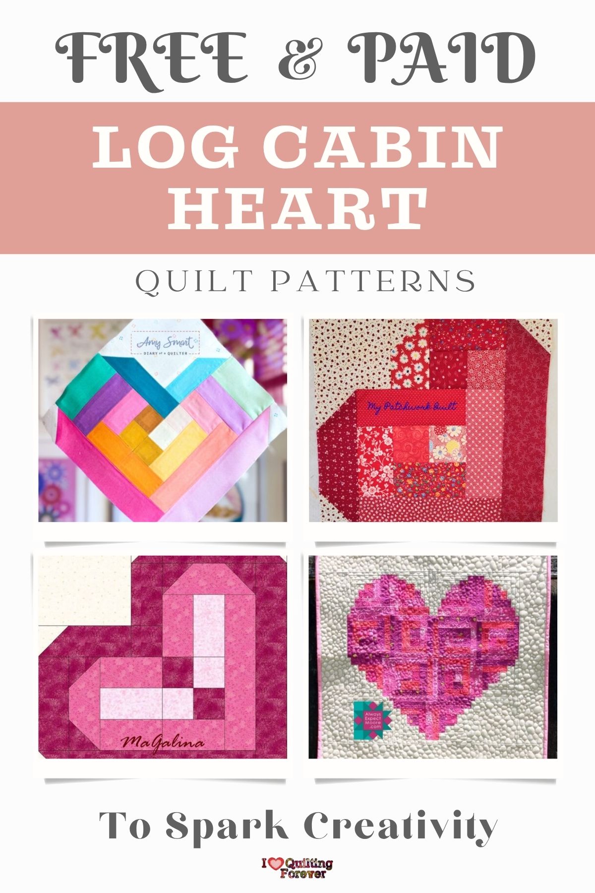 Top 3 Free Log Cabin Heart Quilt Patterns (+9 Bonus Patterns For Sale ...