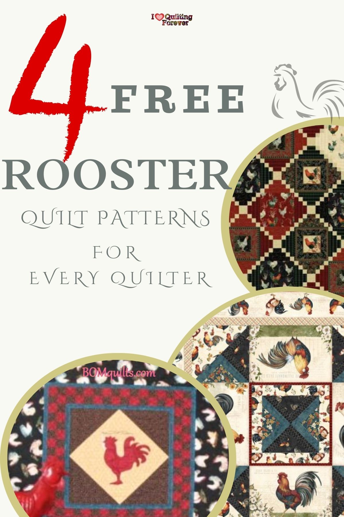 Top 4 Free Rooster Quilt Patterns (+10 Bonus Patterns For Sale) - I Love Quilting Forever
