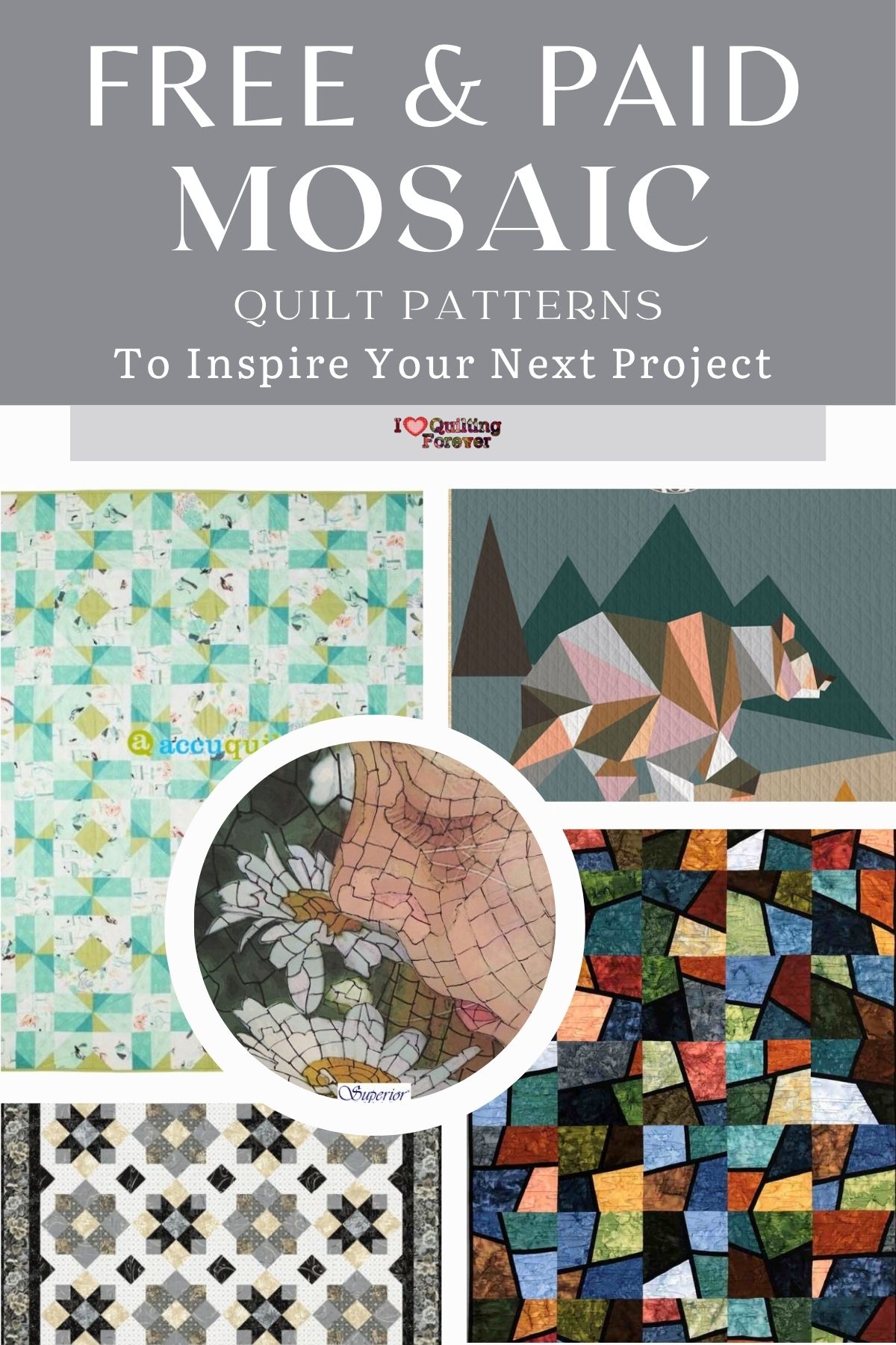 Top 5 Free Mosaic Quilt Patterns (+8 Bonus Patterns For Sale) - I Love ...