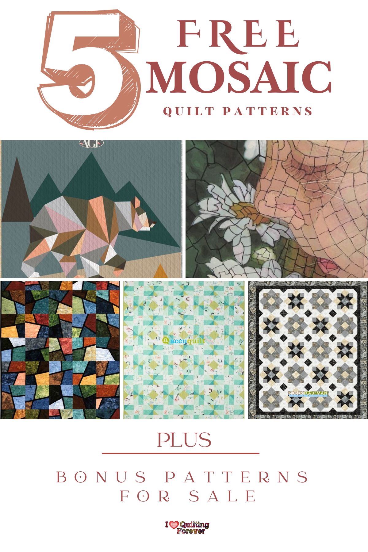 Top 5 Free Mosaic Quilt Patterns (+8 Bonus Patterns For Sale) - I Love ...