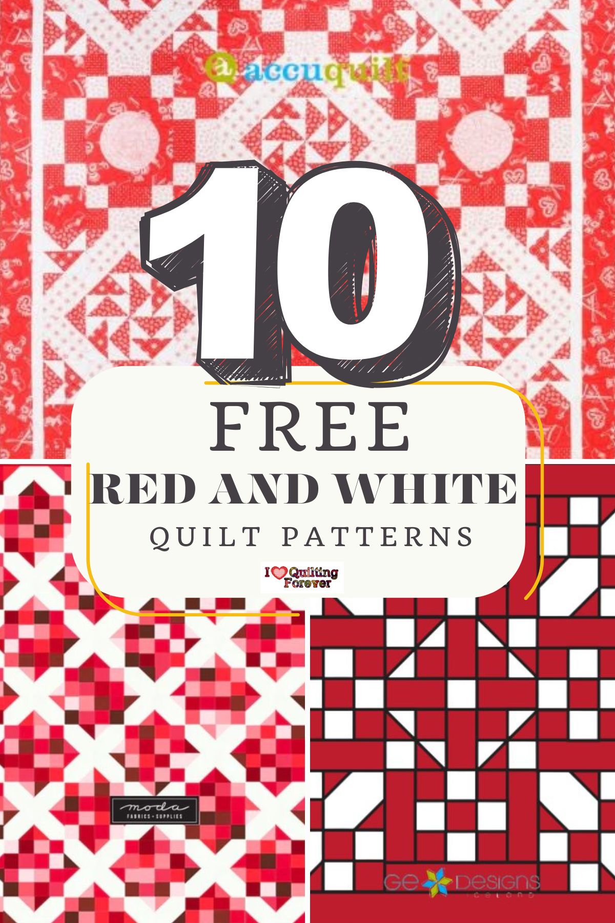 Top 10 Free Red and White Quilt Patterns (+6 Bonus Patterns For Sale) - I Love Quilting Forever
