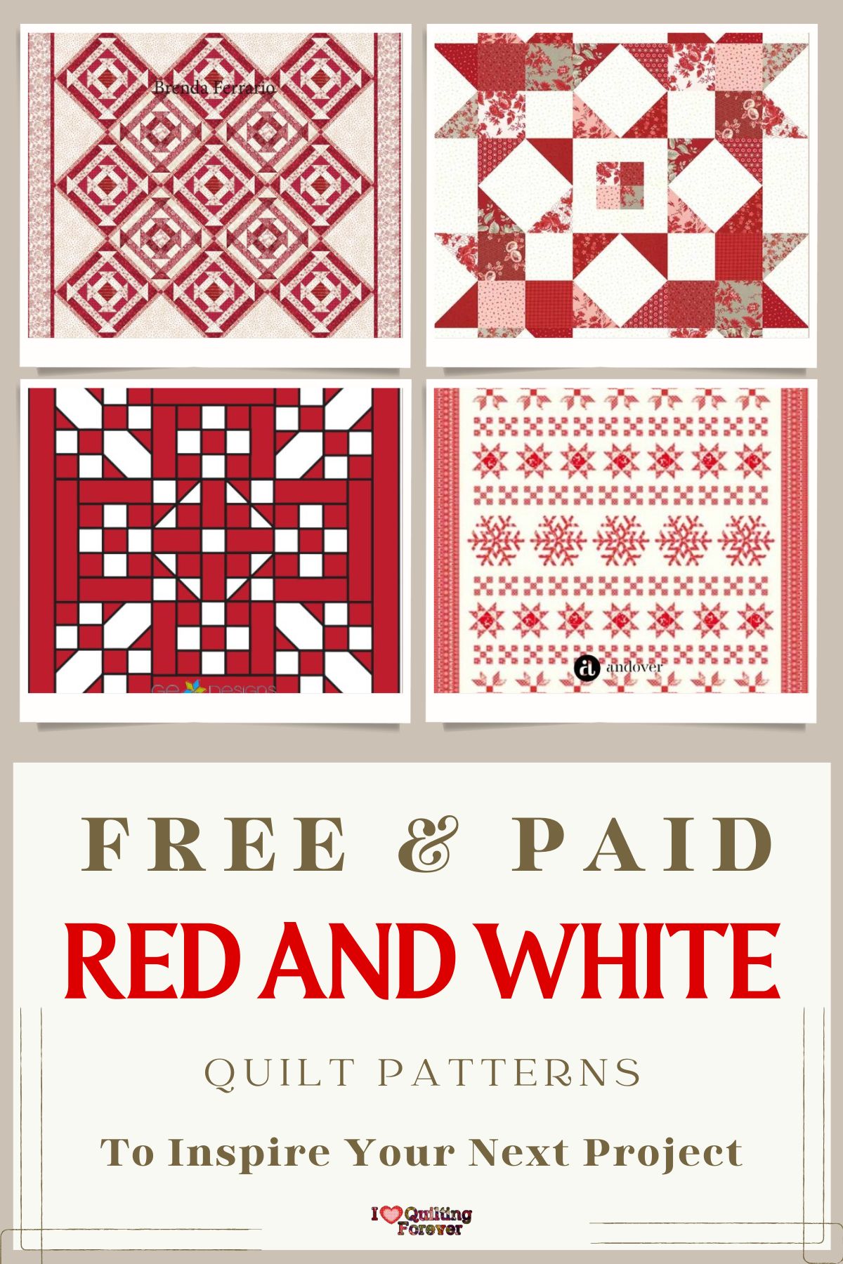 Top 10 Free Red and White Quilt Patterns (+6 Bonus Patterns For Sale) - I Love Quilting Forever