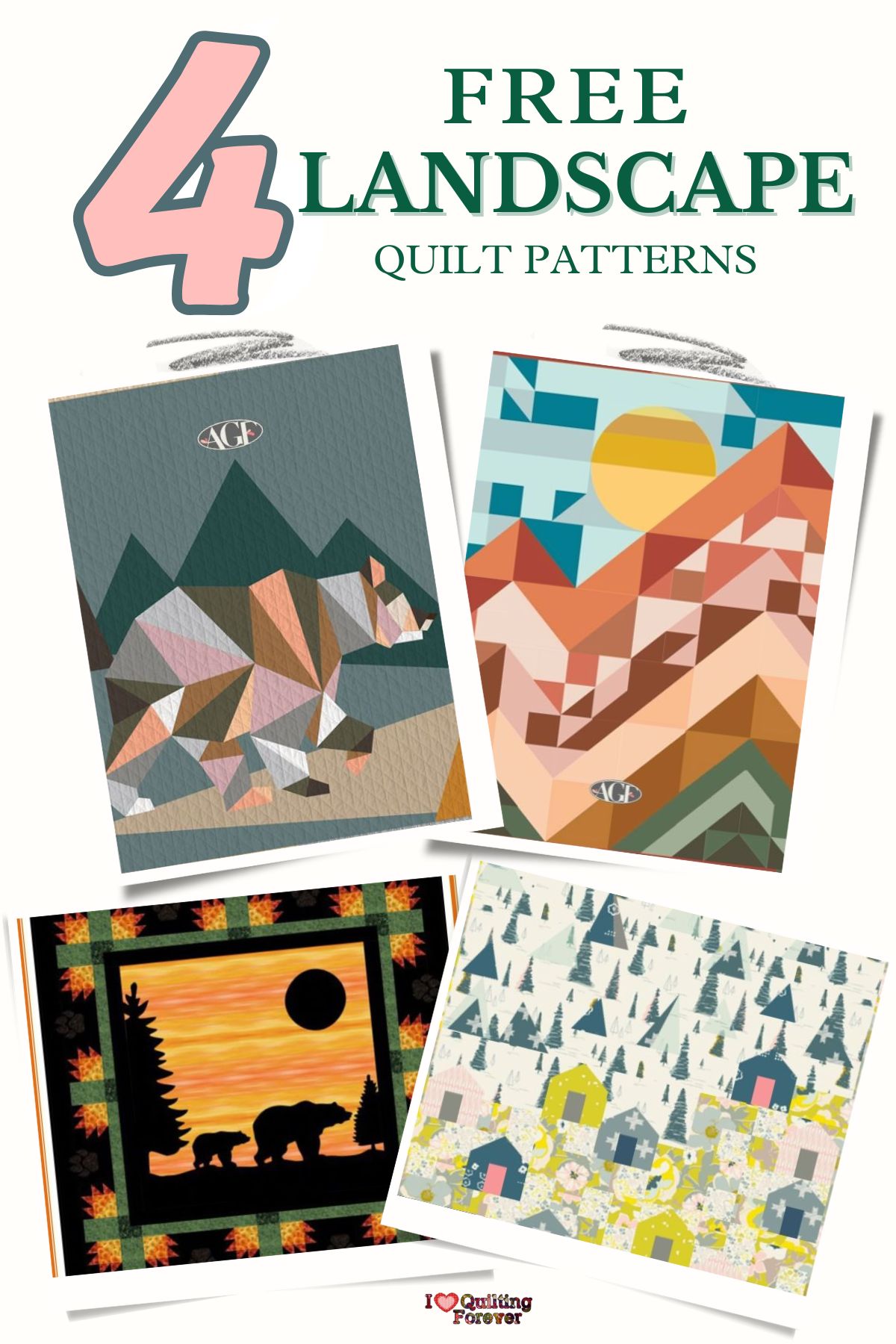 Top 4 Free Landscape Quilt Patterns (+10 Bonus Patterns For Sale) - I Love Quilting Forever