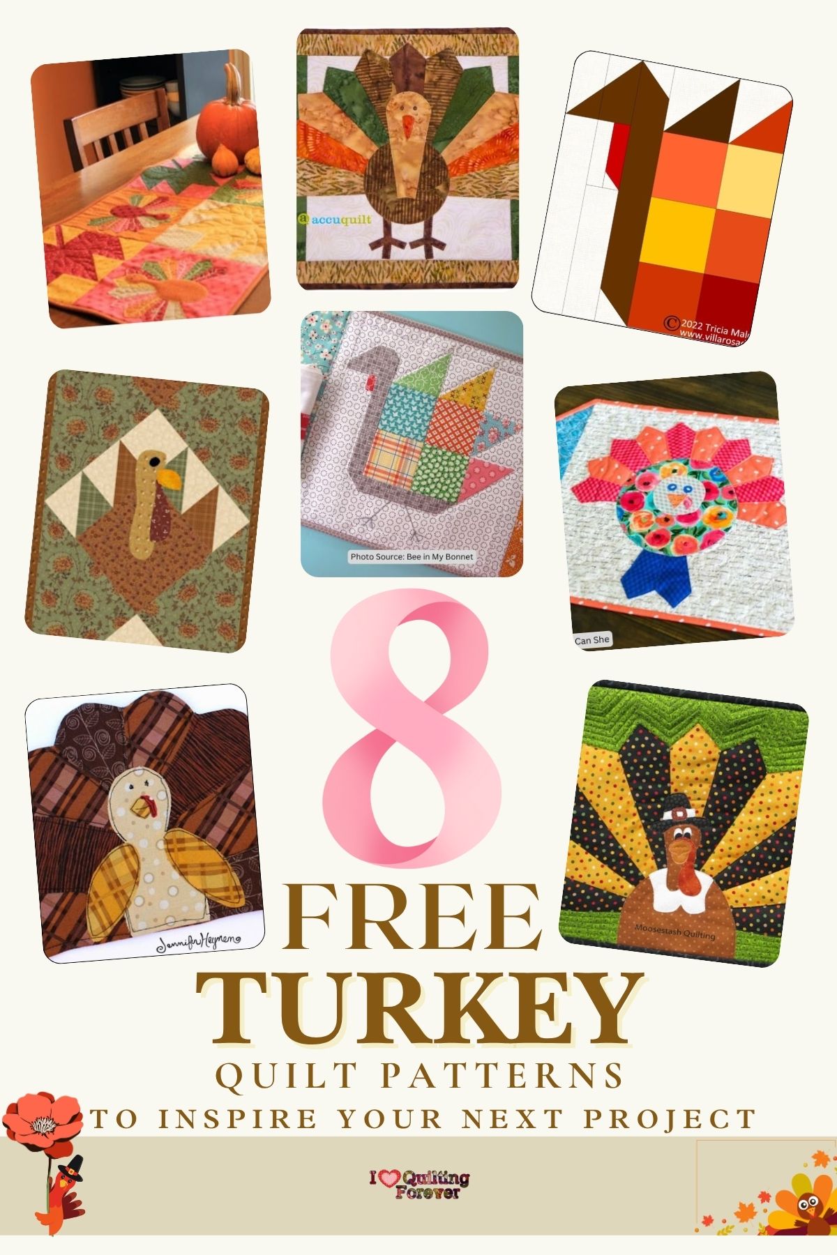 Top 8 Free Turkey Quilt Patterns (+10 Bonus Patterns For Sale) - I Love ...