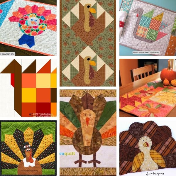 Top 8 Free Turkey Quilt Patterns (+10 Bonus Patterns For Sale) - I Love ...