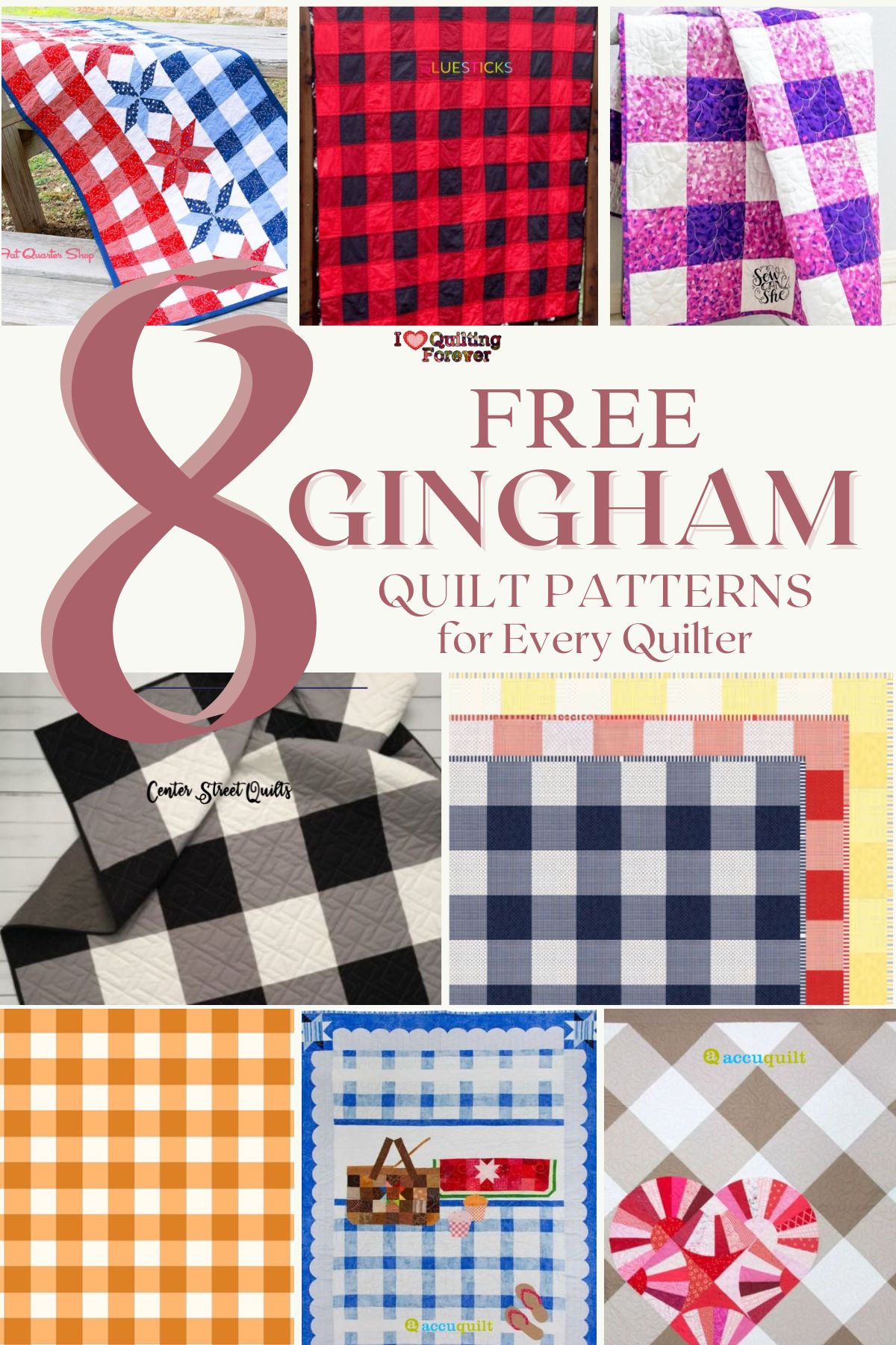 Top 8 Free Gingham Quilt Patterns (+10 Bonus Patterns For Sale) - I Love Quilting Forever