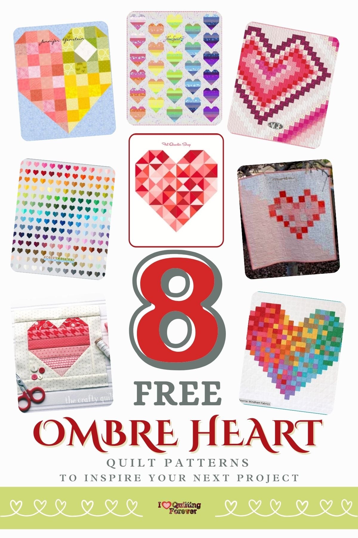 Top 8 Free Ombre Heart Quilt Patterns (+7 Bonus Patterns For Sale) - I ...
